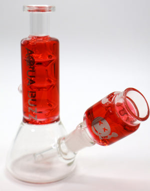 Aqua Buzz Bong with a Freezable Bowl Thick Glass 5.5' Cold Hit